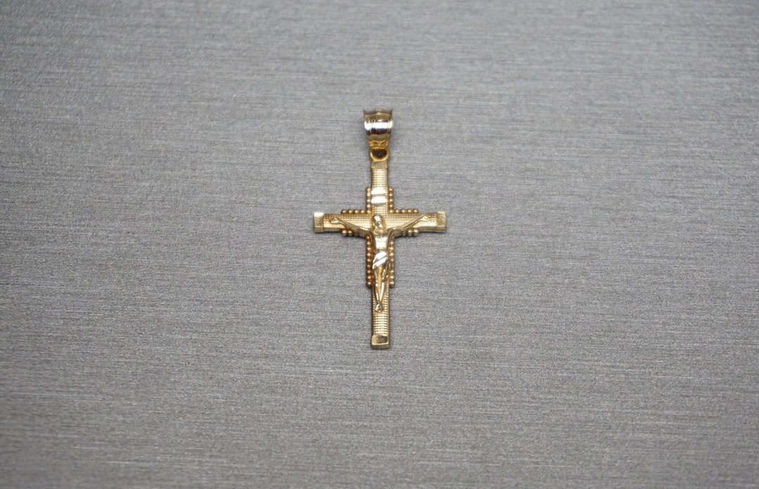 Reversible Gold Cross / Vintage Estate C1970 10K Solid Gold Engraved ...