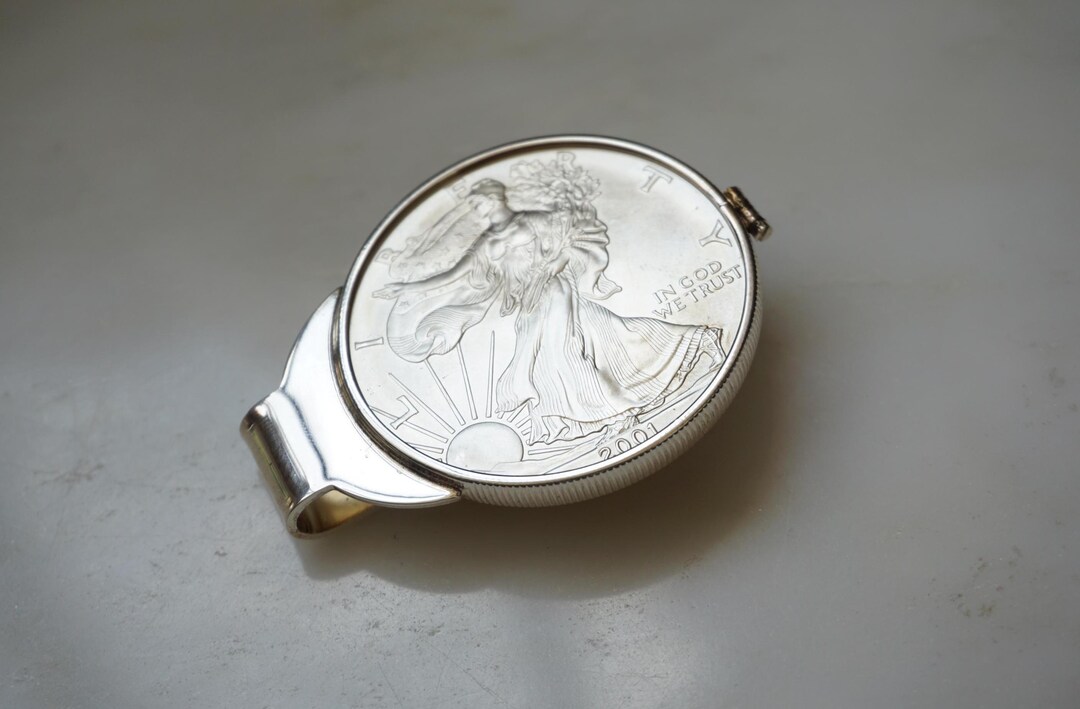 Silver Coin Money Clip / Unisex Men's Vintage Estate 2001 .999 Fine ...