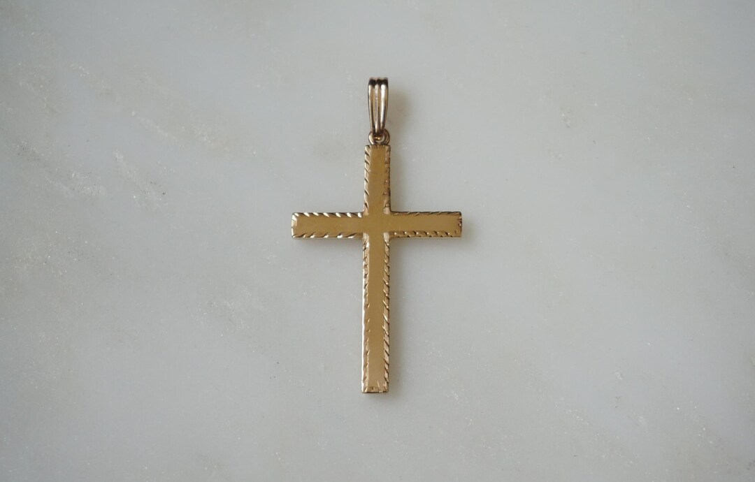 Antique 10K Gold Cross / Unisex Men's Antique Estate C1940 10K Gold ...