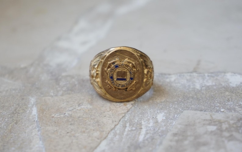 Vintage U.S. Coast Guard Ring / Men's Vintage Mid Century Estate C1950 ...