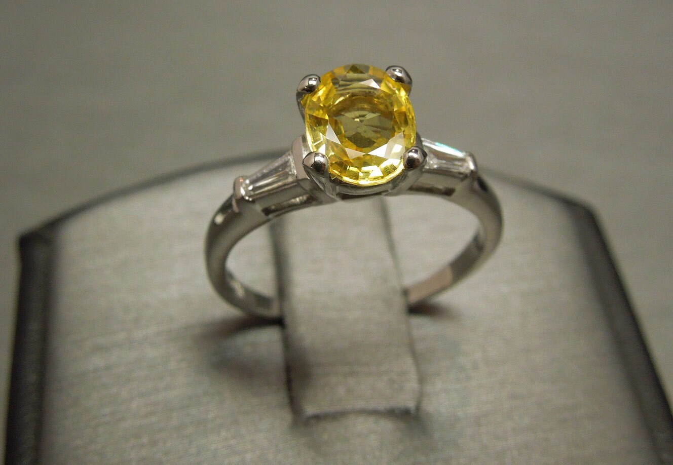 Vintage Estate C1970 Platinum 1.66TCW Oval Canary Yellow | Etsy