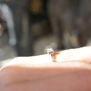 Diamond & Sapphire Ring / Antique Estate C1930 14K Gold 0.07TCW Round ...