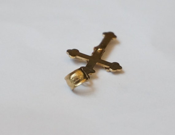 Vintage Small Gold Crucifix / Mid Century Estate C196… - Gem