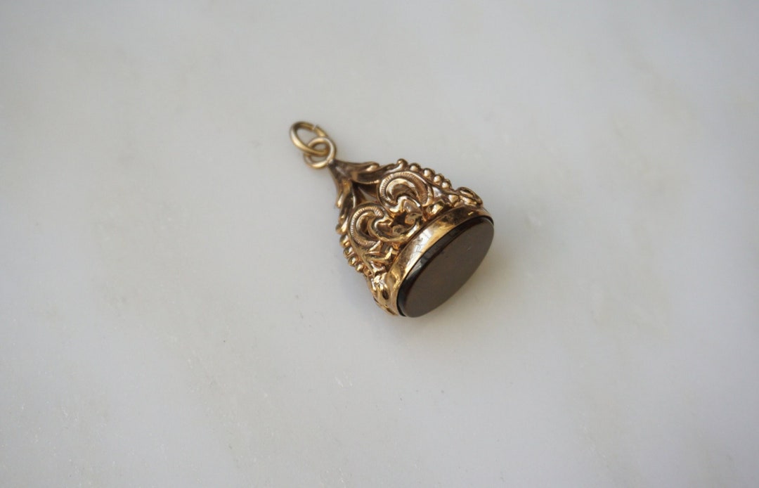 Antique Gold Fob / Unisex Antique Estate C1880 Gold Filled Filigree ...