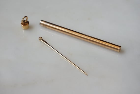 Gold Toothpick Fob Rare Men s Antique Estate C1890 Solid 10K Gold Case 14K Gold Pin Toothpick Tooth Pick Fob Pendant 2.5 Etsy Norway