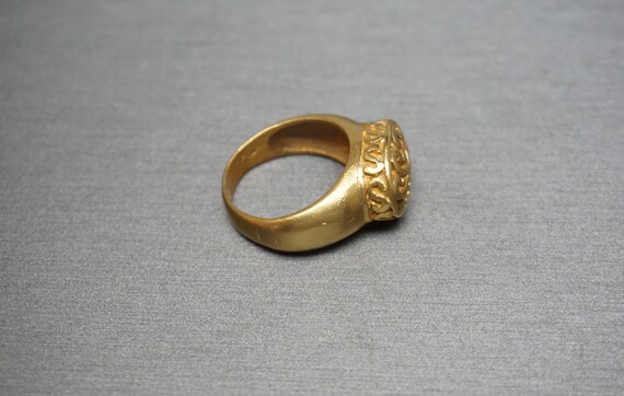 Men's Roman Signet Ring / Unisex Vintage Estate C1970… - Gem