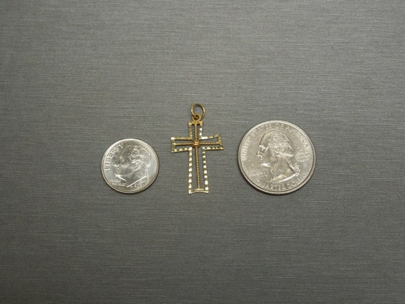 Ancient Style Gold Cross / Vintage Estate Hand Tooled… - Gem