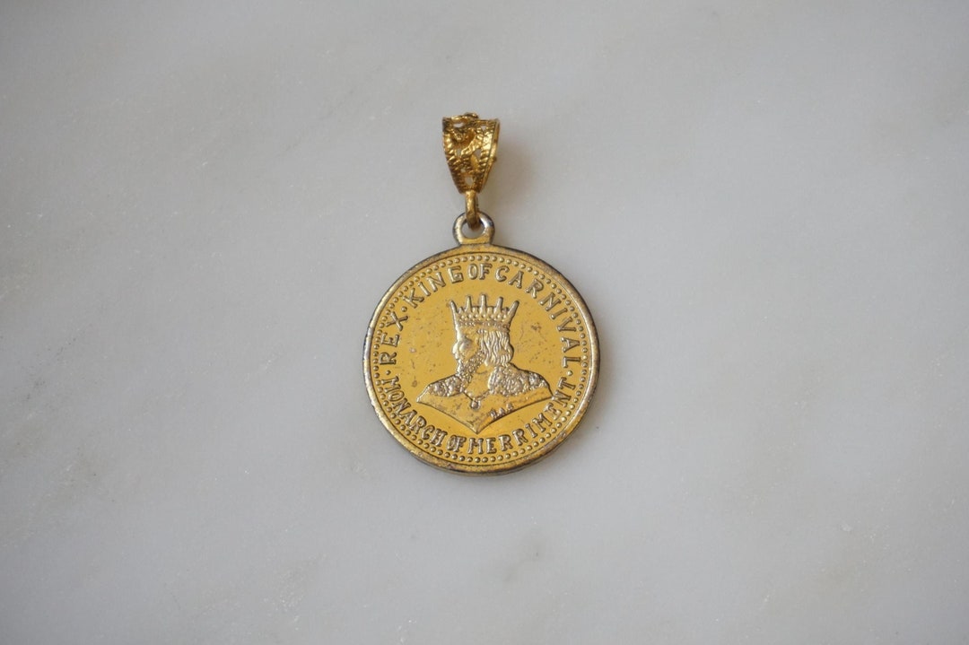 Vintage 1960 Rex Doubloon Medal / Unisex Mid Century Estate C1960 ...