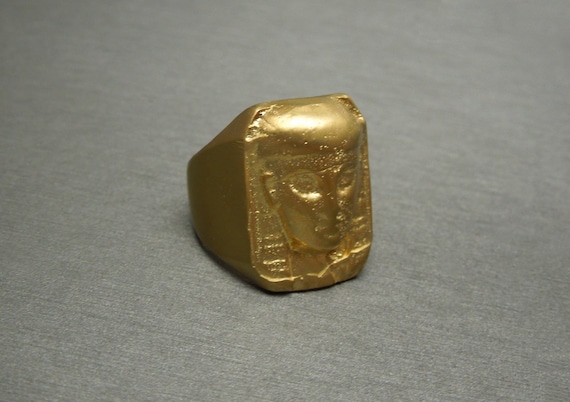 Unisex Vintage Estate Sterling Silver Gold Vermeil Eg… - Gem