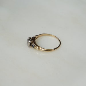 Diamond & Sapphire Ring / Antique Estate C1930 14K Gold 0.07TCW Round ...