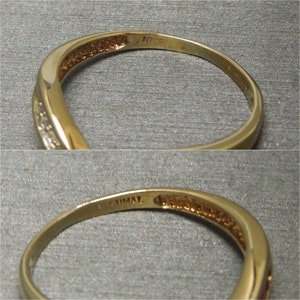 Ruby Ring Guard / Vintage Estate 1980s 10K Gold 0.35TCW Ruby & Diamond ...