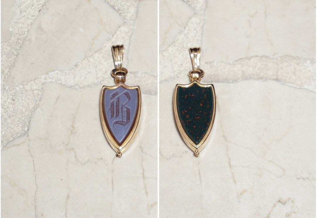 Antique Estate Circa 1875 18K Gold 'B' Initial Carnelian & Bloodstone ...