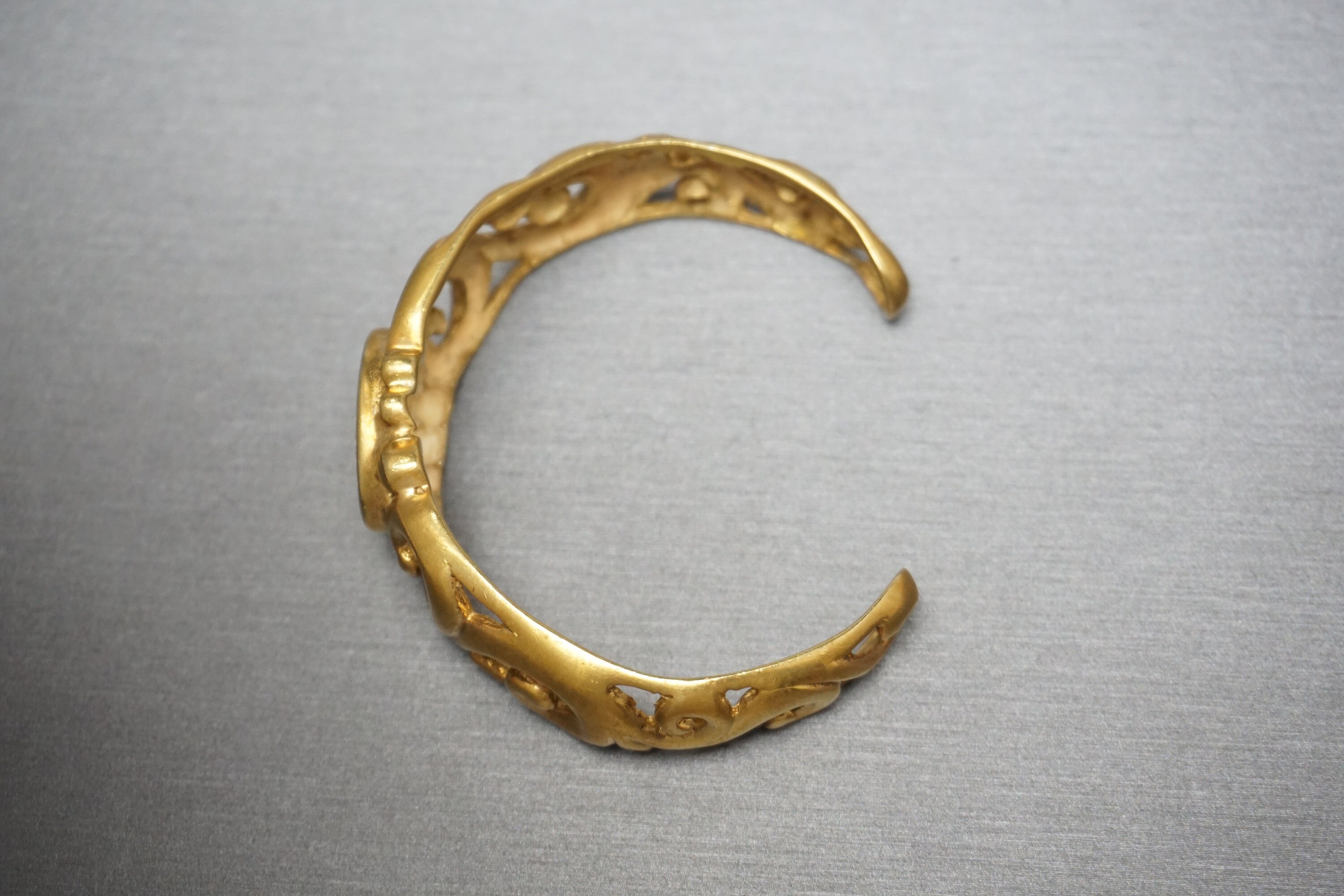 Gold Palm Tree Cuff Bracelet / Vintage Estate Vermeil Sterling Silver ...