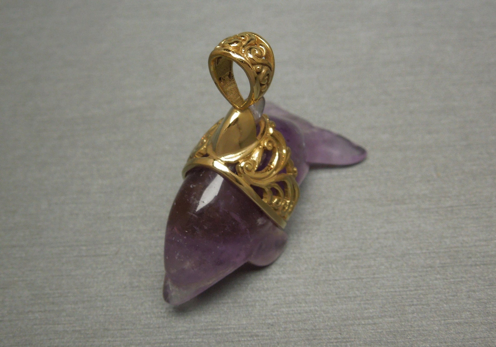 Vintage Estate Gold Vermeil Sterling Filigree Large 75 Carat Carved ...