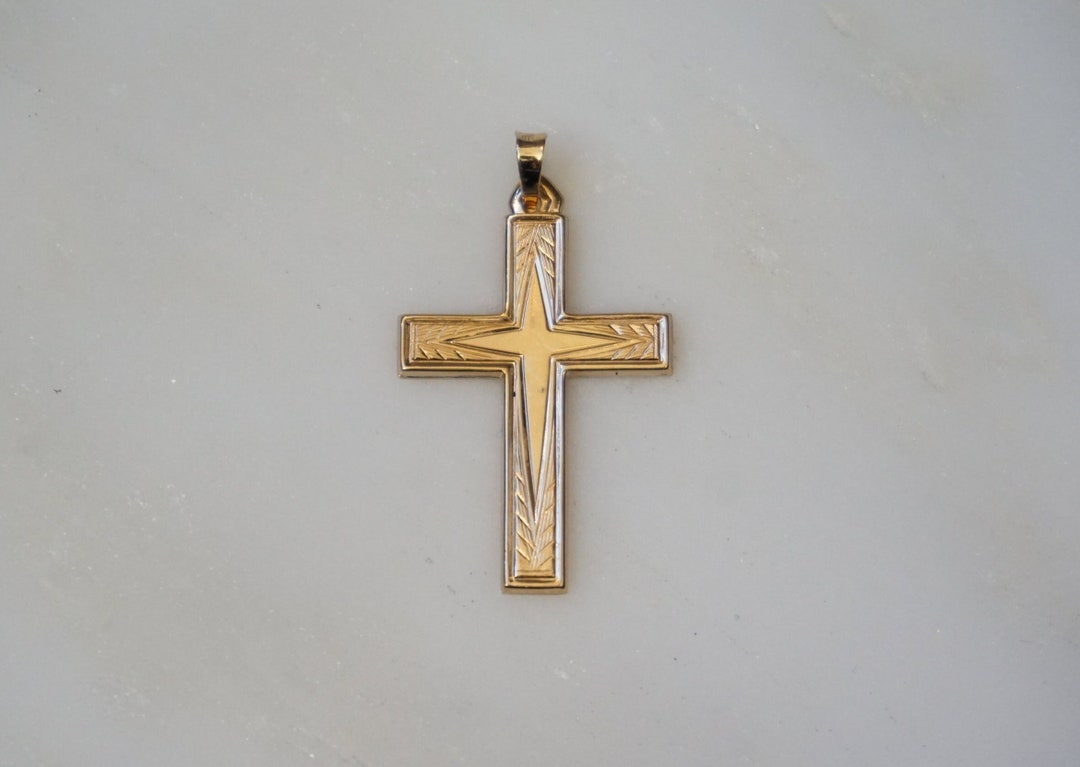 Mid-century 14K Gold Cross / Unisex Vintage Mid Century Estate C1960 ...