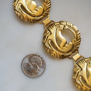 Dove Eternity Bracelet / Antique Estate C1940 Gold Vermeil Sterling ...