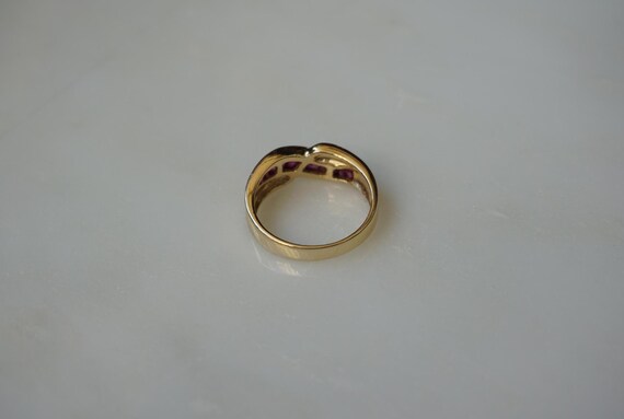 14K Channel Ruby Baguette Ring / Vintage Estate C1970… - Gem