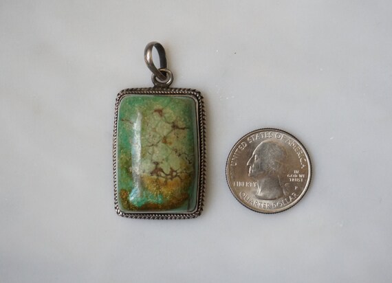 Vintage Turquoise Pendant / Vintage Estate 1970 Sterl… - Gem