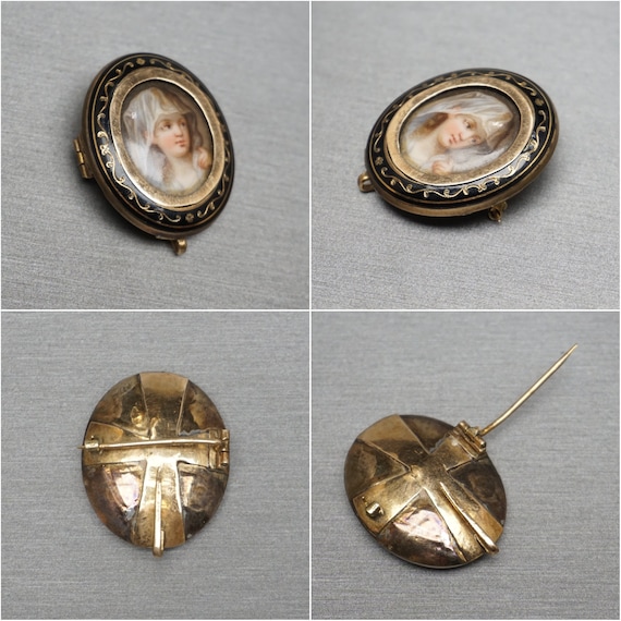 Victorian Portrait Pin / Antique Victorian Estate C18… - Gem