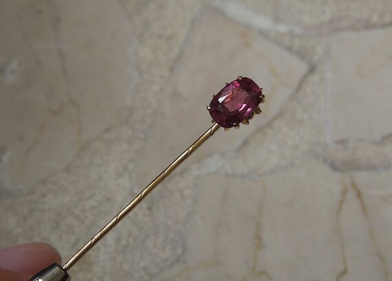 Antique Ruby Stick Pin / Antique Estate 14K Gold 2 ca… - Gem