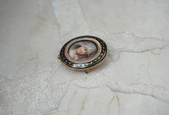 Victorian Portrait Pin / Antique Victorian Estate C18… - Gem