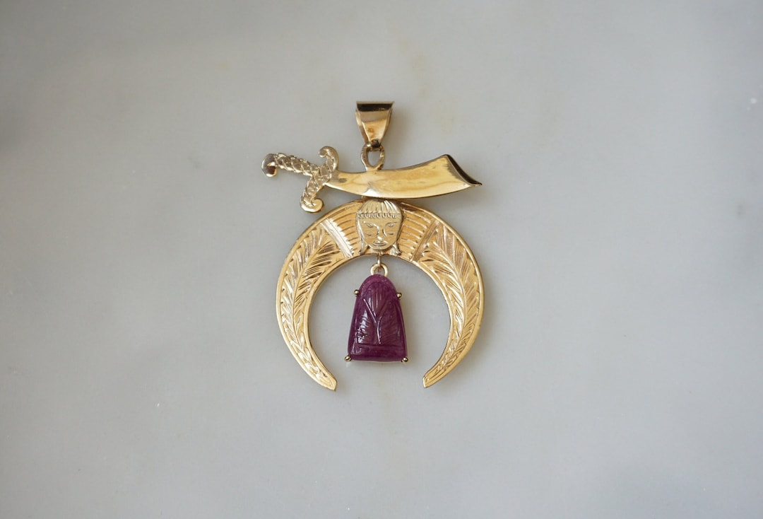 Gold Masonic Shriners Pendant / Antique Estate C1940 14K Gold Masonic ...