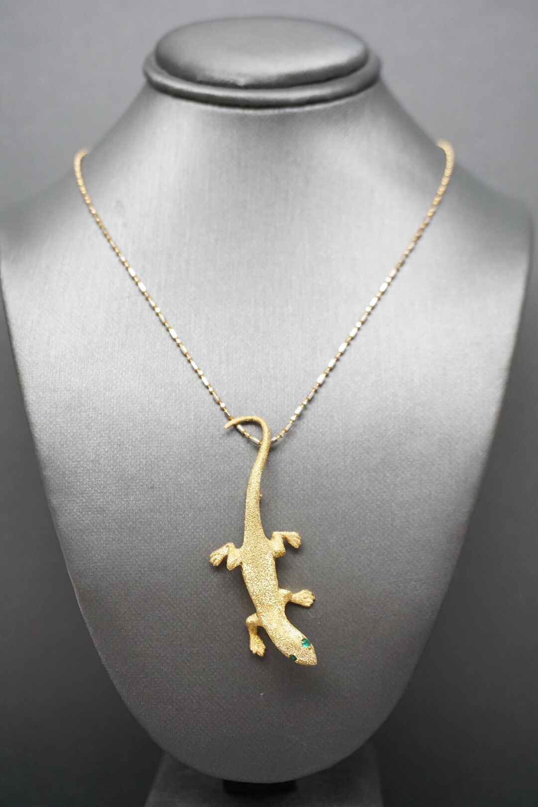 Gold Salamander Pendant / Mid Century Estate C1960 14K Florentine Gold ...