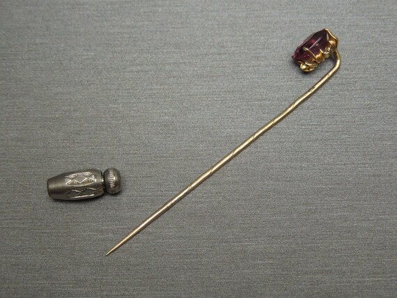 Antique Ruby Stick Pin / Antique Estate 14K Gold 2 ca… - Gem