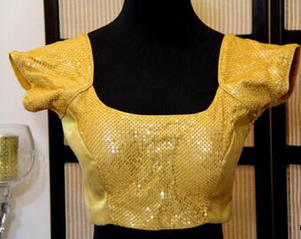 Gold sequin blouse | Etsy