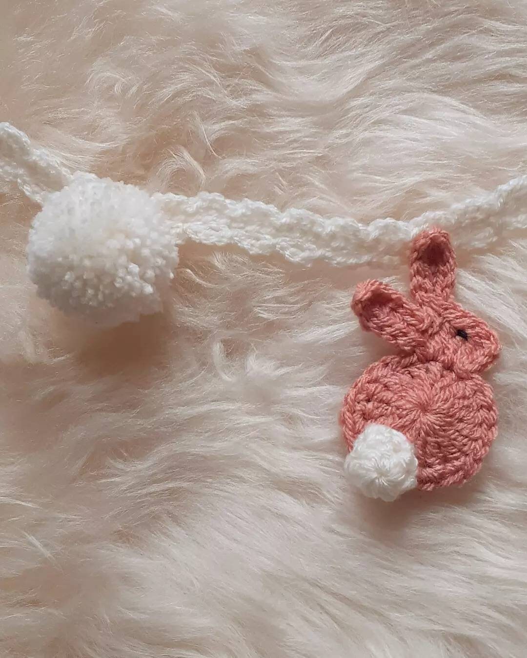 Bunny Rabbit Bunting Animal Decorations Crochet Garland Cute Handmade ...