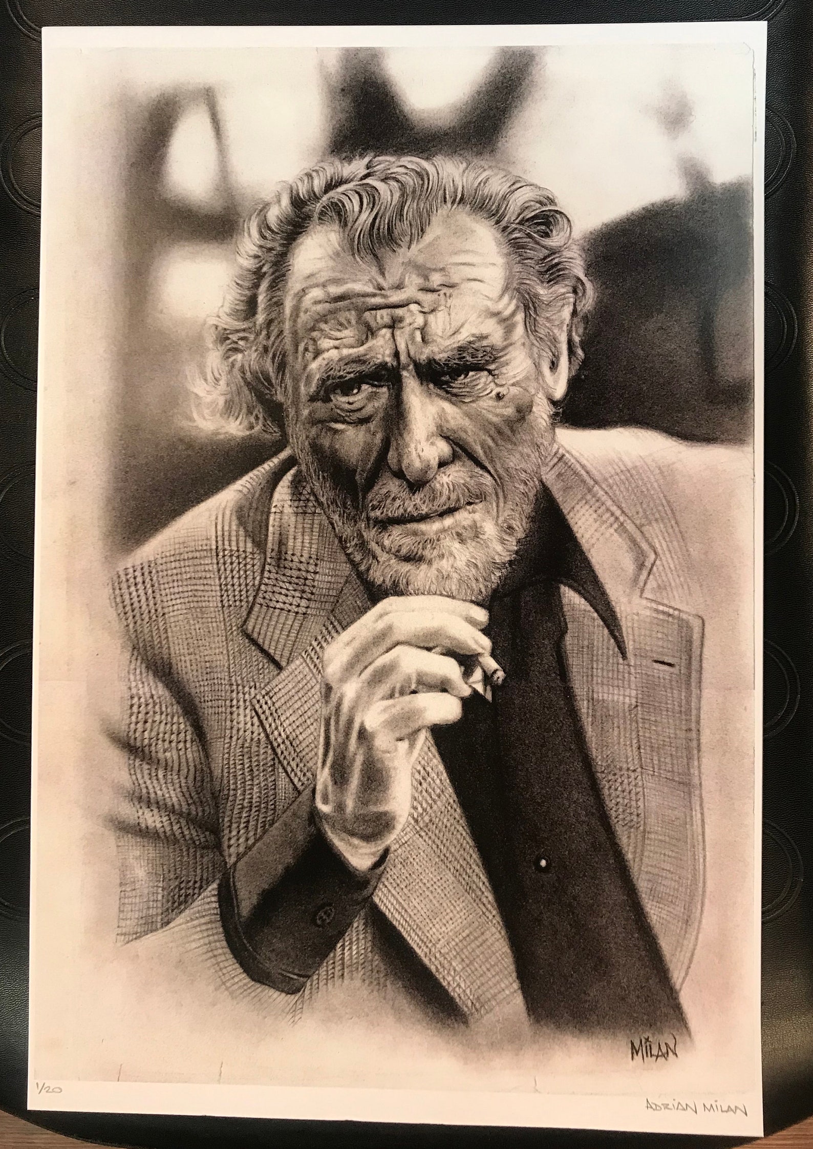 Charles Bukowski Freehand Portrait Drawing Art Print 11 X 17 - Etsy