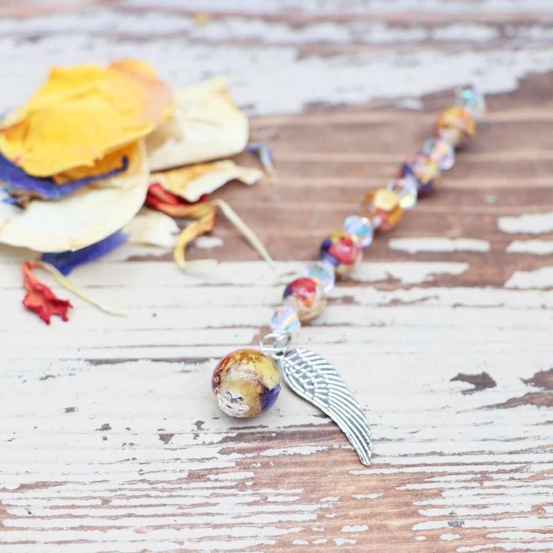 Funeral Flower Car Charm: Preserved Flower Sun Catcher Keepsake - Etsy