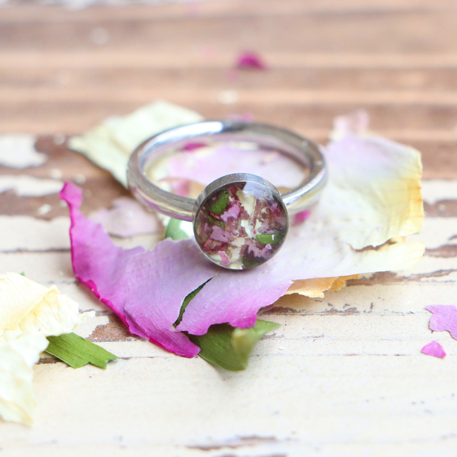 Funeral Flower Keepsake Ring Round Funeral Flower Keepsake - Etsy