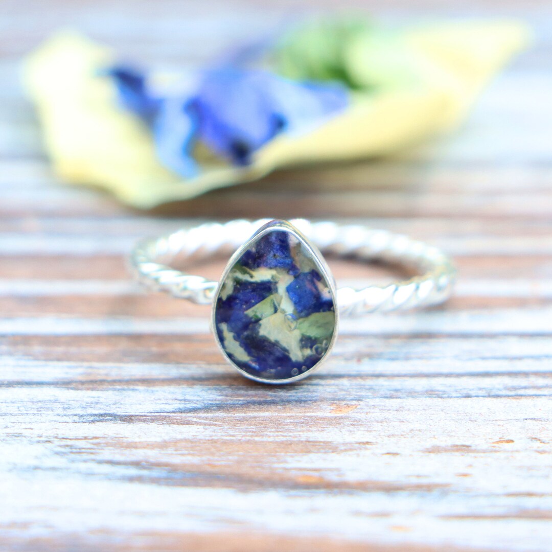 Funeral Flower Sterling Silver Twisted Keepsake Ring,funeral Flower ...