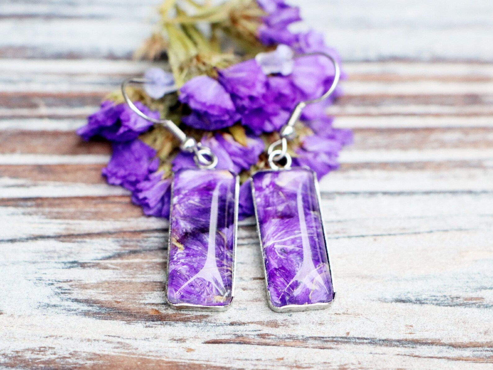 Funeral Flower Earrings Funeral Flower Keepsake Funeral - Etsy
