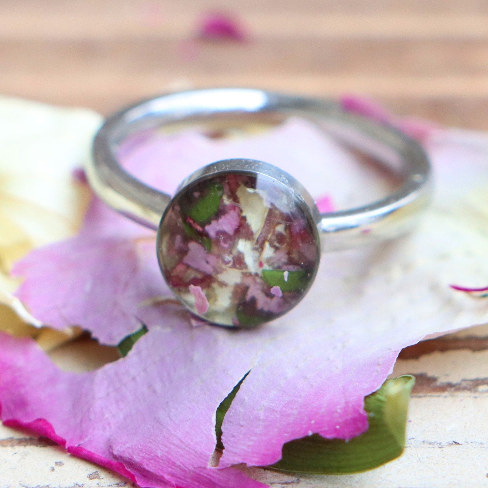 Funeral Flower Keepsake Ring Round Funeral Flower Keepsake - Etsy