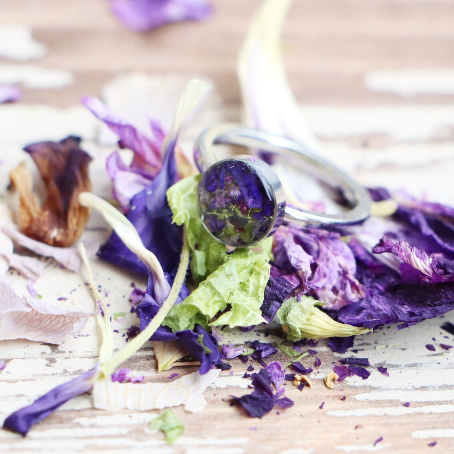 Funeral Flower Keepsake Ring Round Funeral Flower Keepsake - Etsy