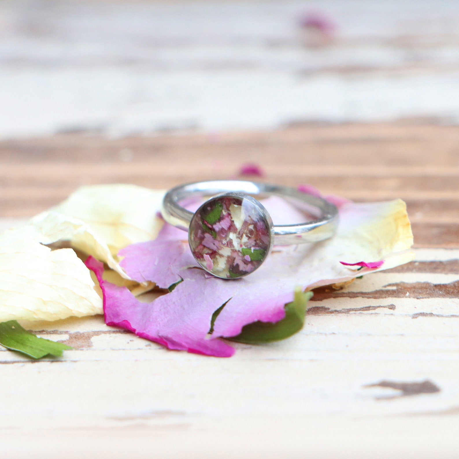 Funeral Flower Keepsake Ring Round Funeral Flower Keepsake - Etsy