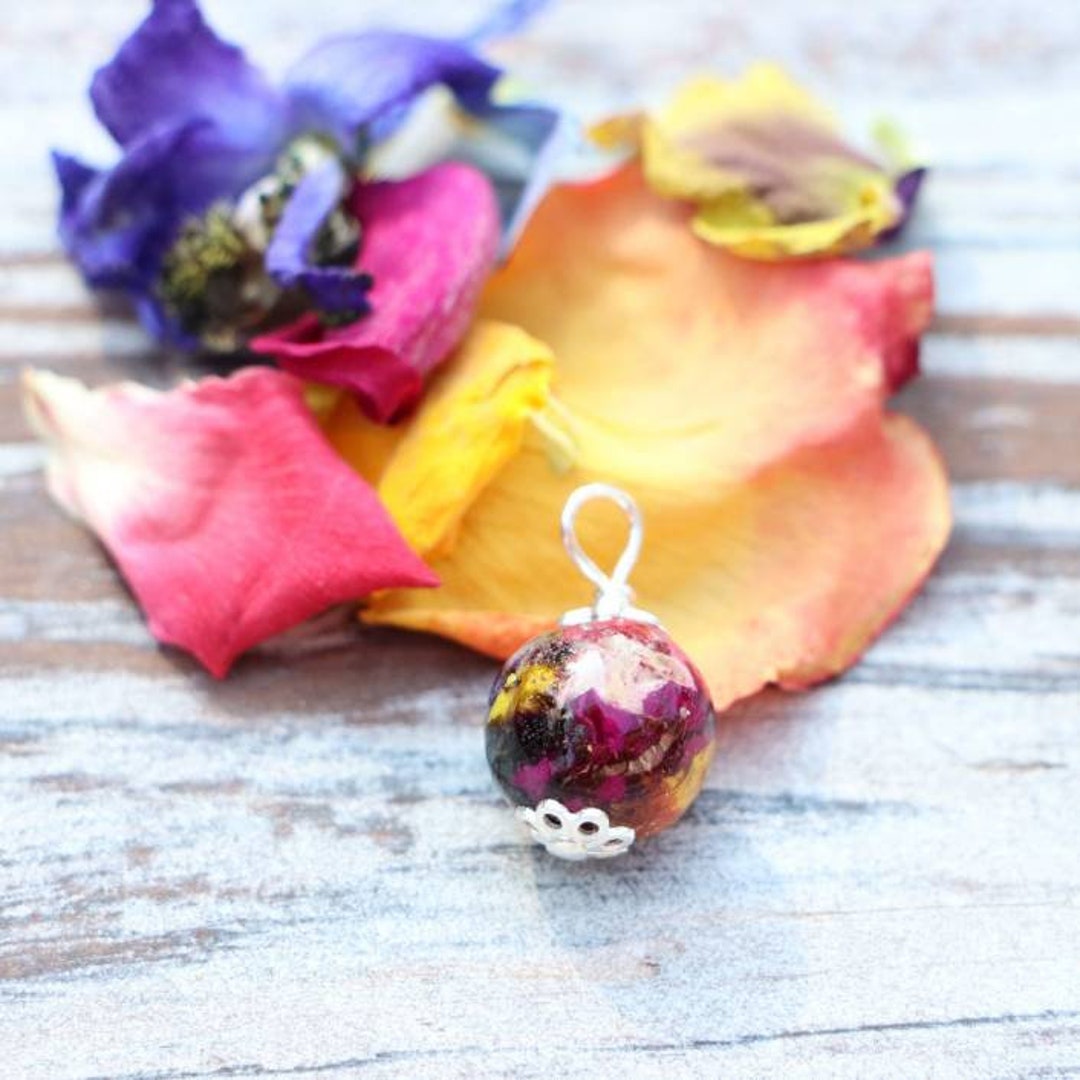 Funeral Flower Bead Charm, Sterling Silver Keepsake Jewelry - Etsy