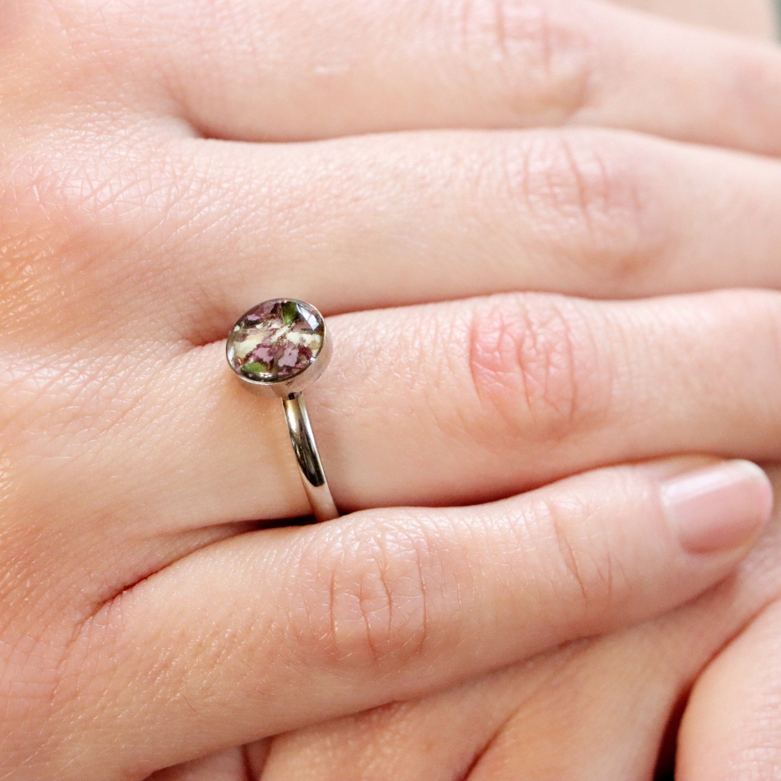 Funeral Flower Keepsake Ring Round Funeral Flower Keepsake - Etsy