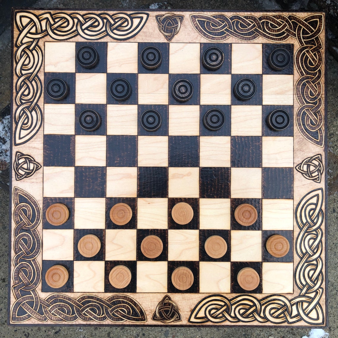 Checkers: English Draughts, Drafts, Handcrafted Wooden Game W/ Wood ...