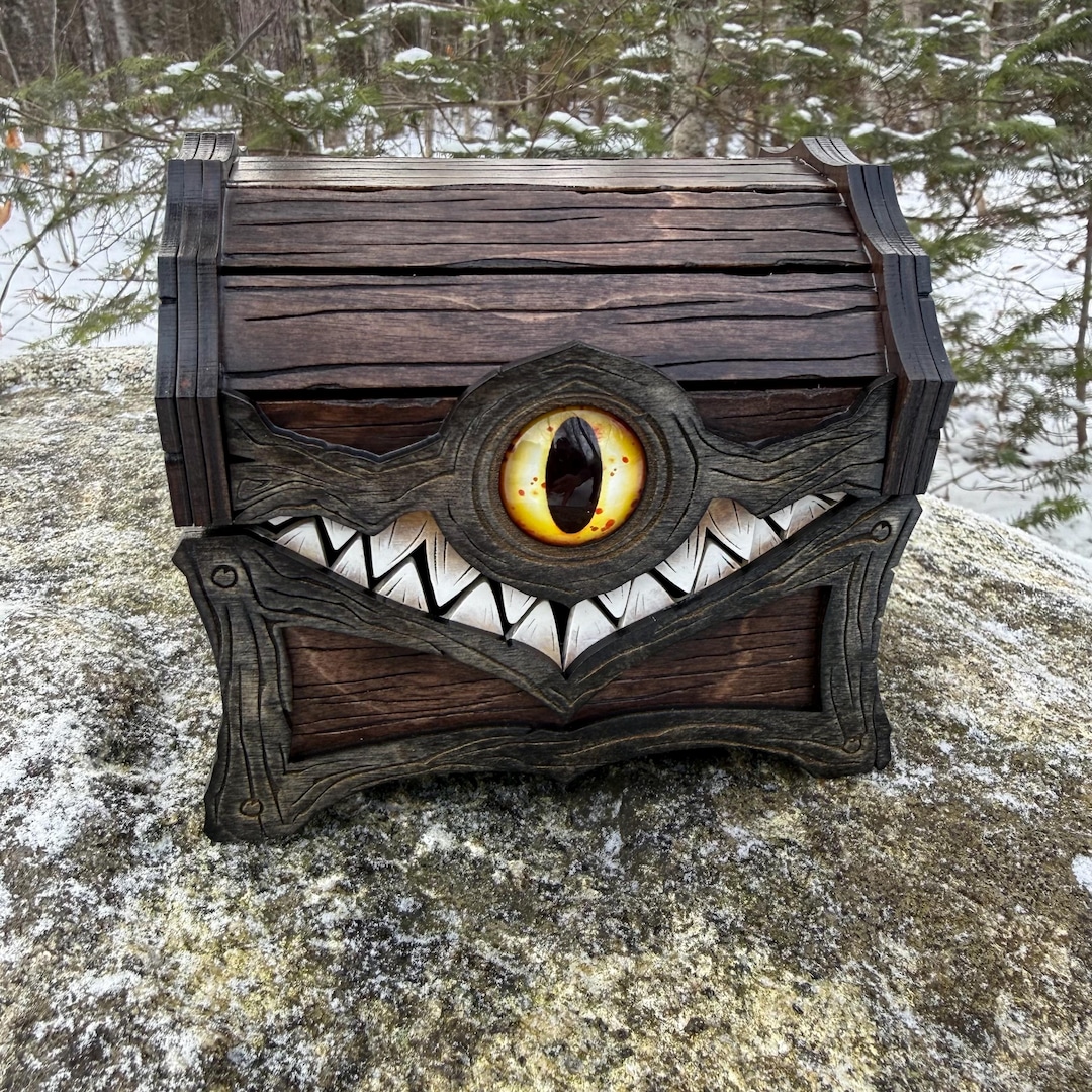 Mimic Box: “nibbler" - Fantasy-themed Wooden Treasure Chest, Laser ...
