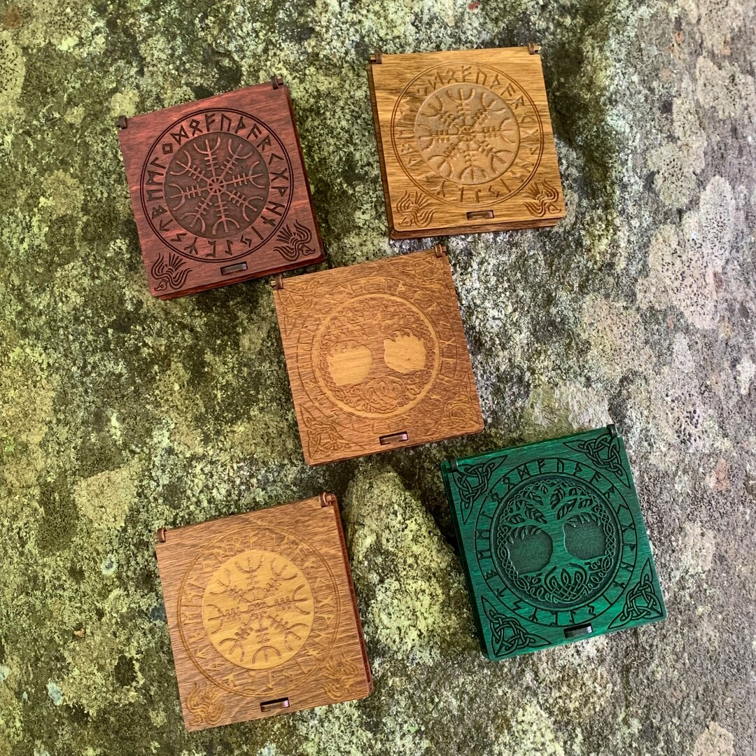 Runes Set: Elder Futhark Runes Divination Set, W/ Wood Box, Great ...