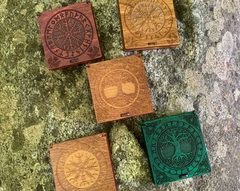 Runes Set & Box: "roots of Wisdom"; Set of Hardwood Nordic Elder ...