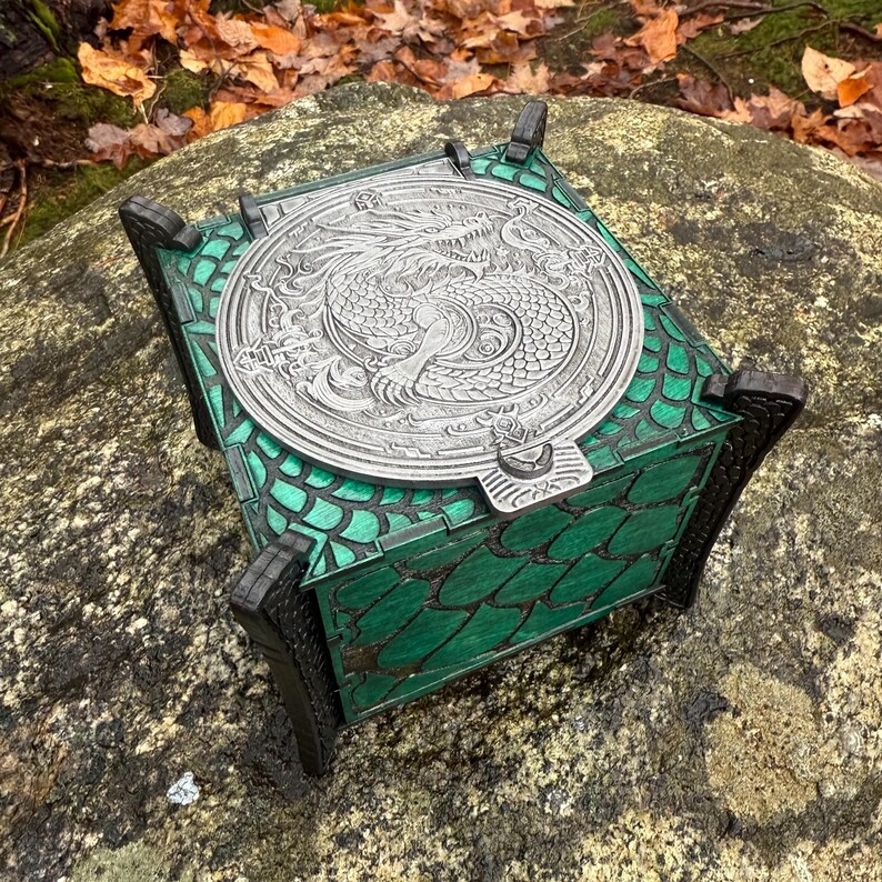 Cube Container: "eastward Dragon" - Laser-engraved, Dragon-themed ...