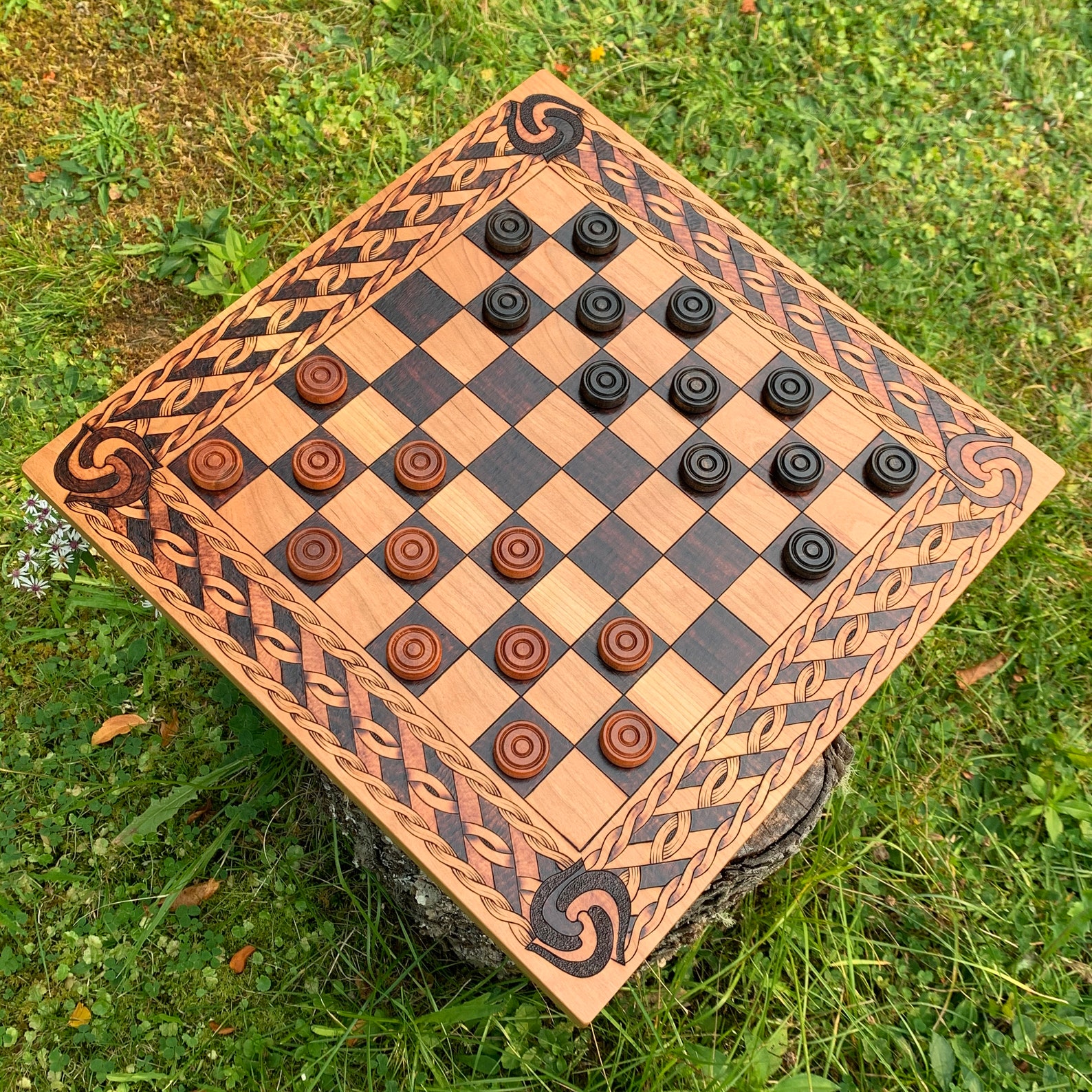 Checkers: English Draughts, Drafts, Handcrafted Wooden Game W/ Wood ...
