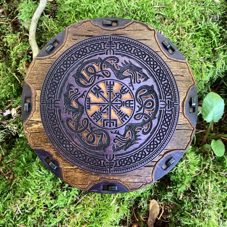 Runes Set: "encircled Dragons" - Laser-engraved Elder Futhark Runes W ...