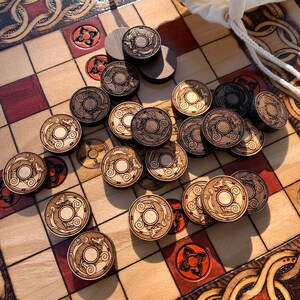 Laser-engraved Game Pieces: Upgrade Item for Full-size Hnefatafl Game ...