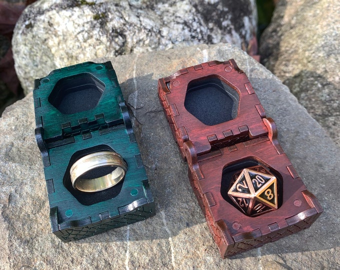 D20 Engagement Ring in Mixed Metals - Sterling Silver or White Gold ...