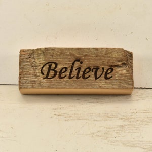Believe Inspirational Reclaimed Wood Block Sign - Etsy